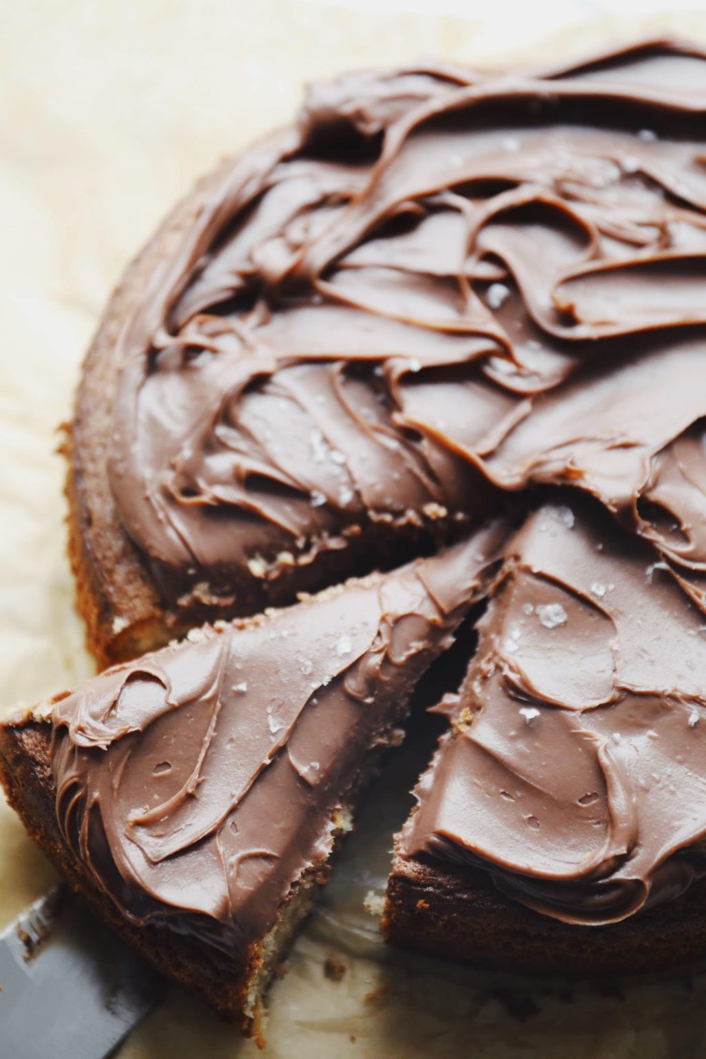 Banankage med nutellaganache - Banankage med ganache