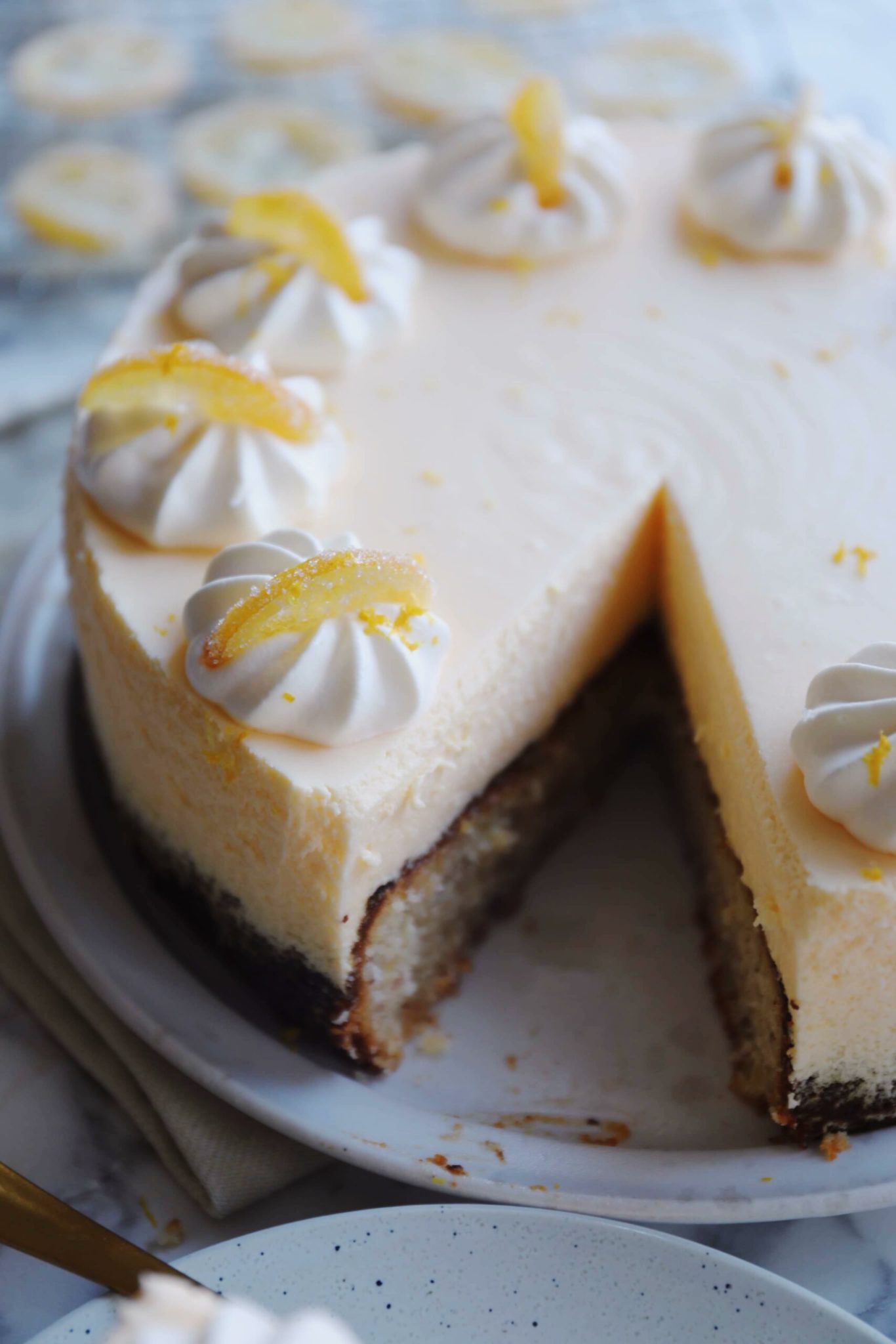 Citronmåne med citronfromage - Opskrift på påskekage