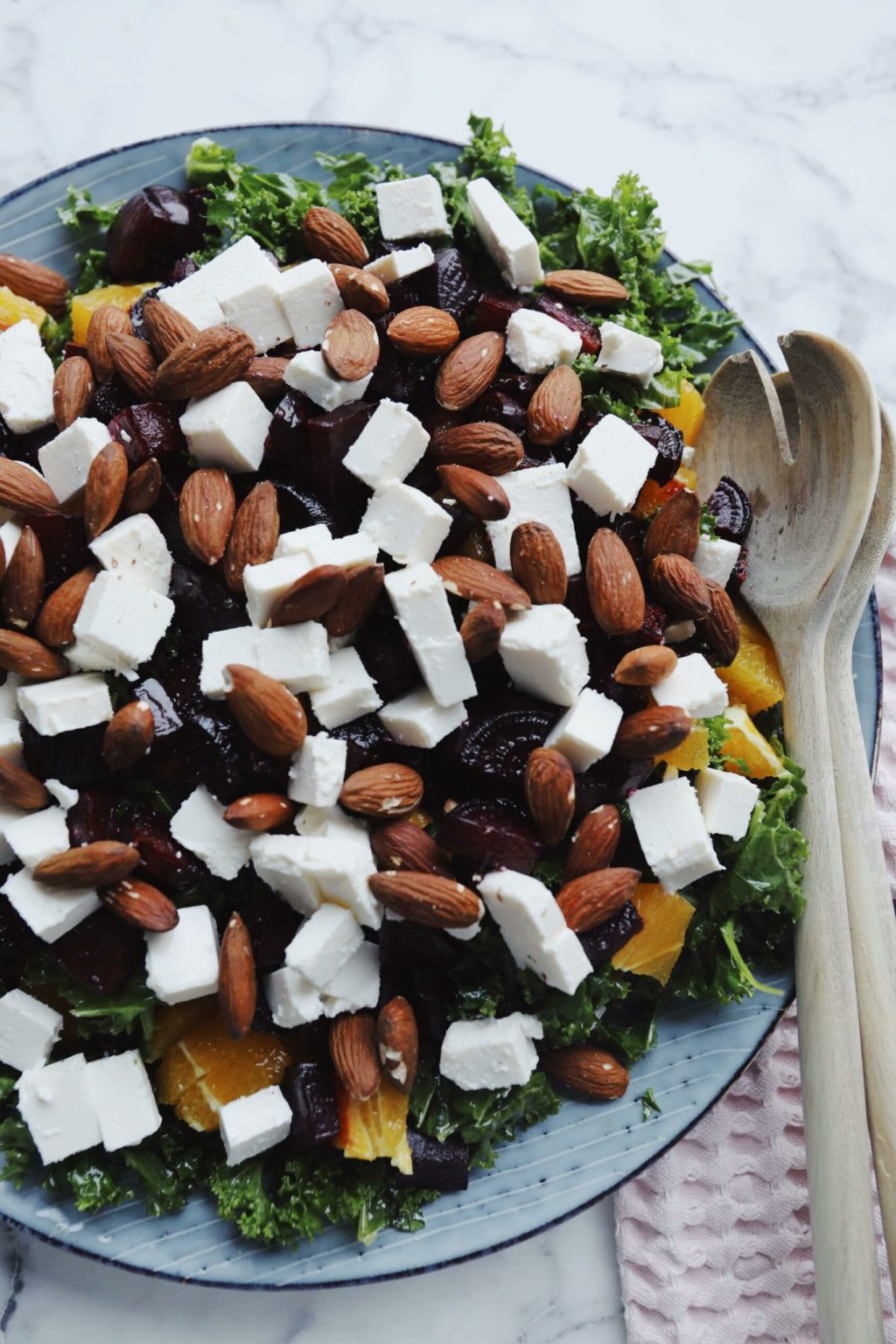 Frisk rødkålssalat med grønkål - Lækker frisk salat til jul