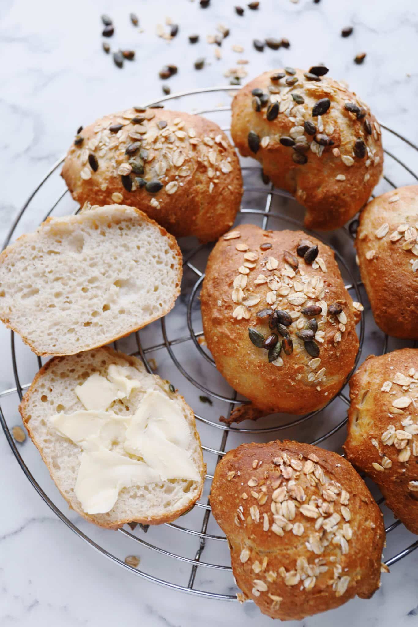 Fladbrød med hytteost - Hytteostbrød med kun 3 ingredienser