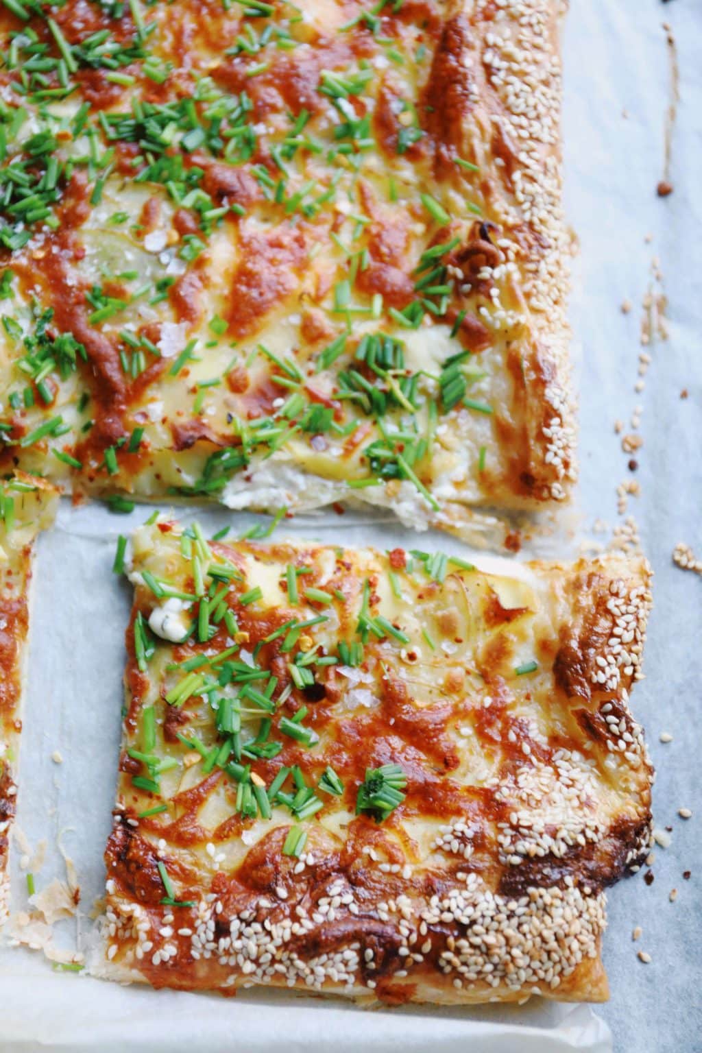 Butterdejstærte med kartofler - Nem vegetarisk madtærte
