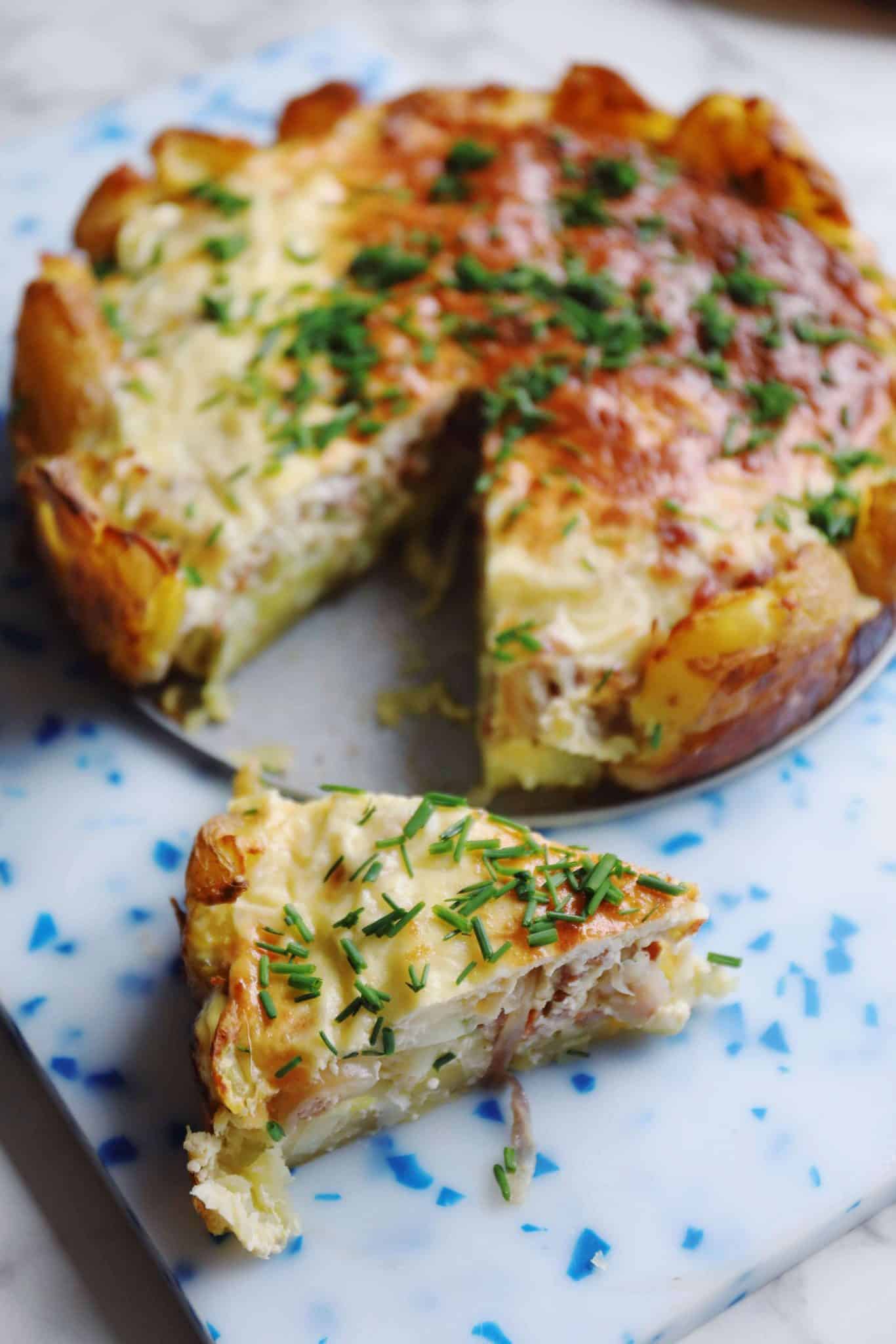 Potato and leek tart - tart with potato crust