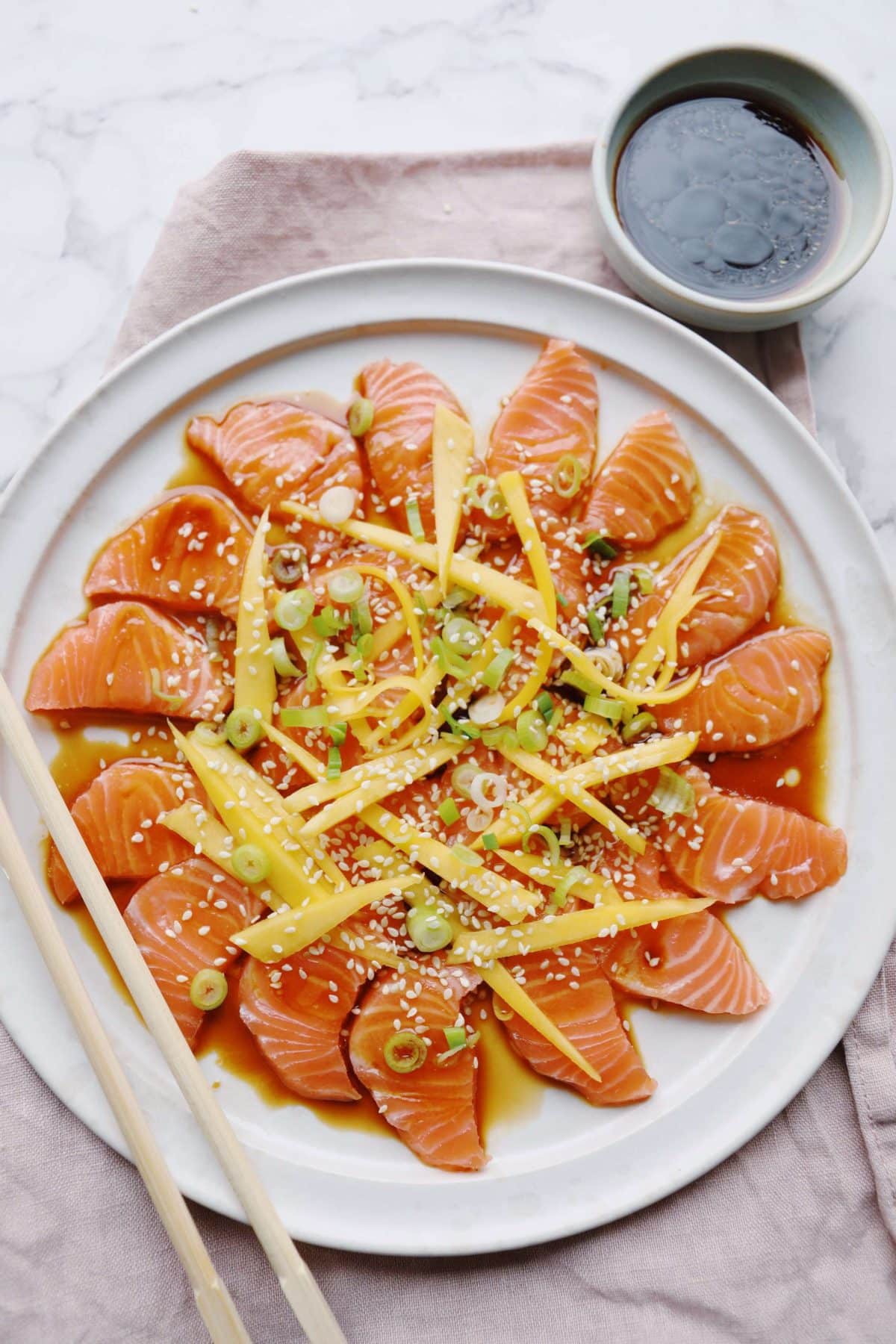 Lakse sashimi med ponzu - Sashimi med laks og ponzu