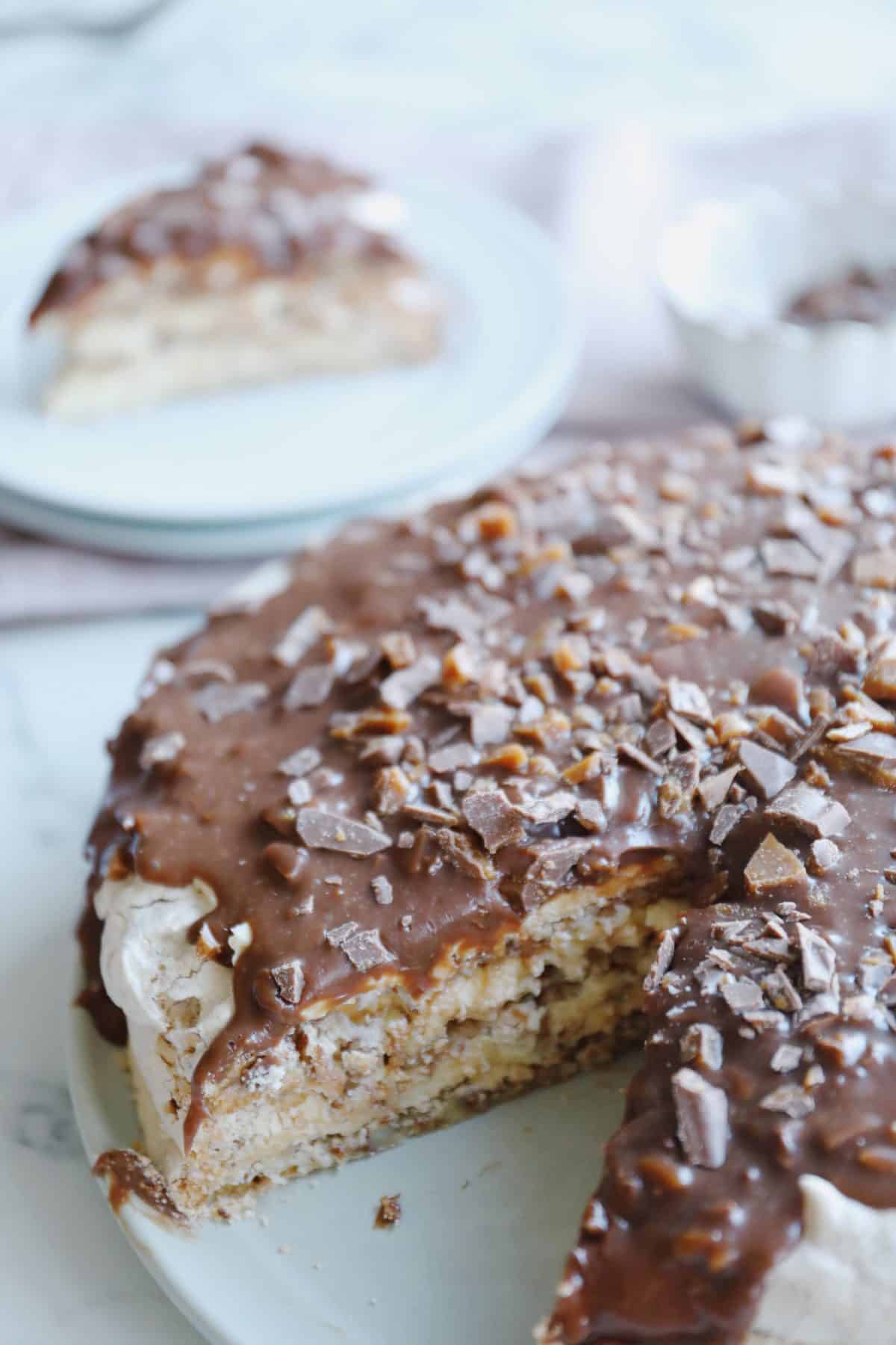Daim Tart - Daim Cake with Almond Bases and Ganache