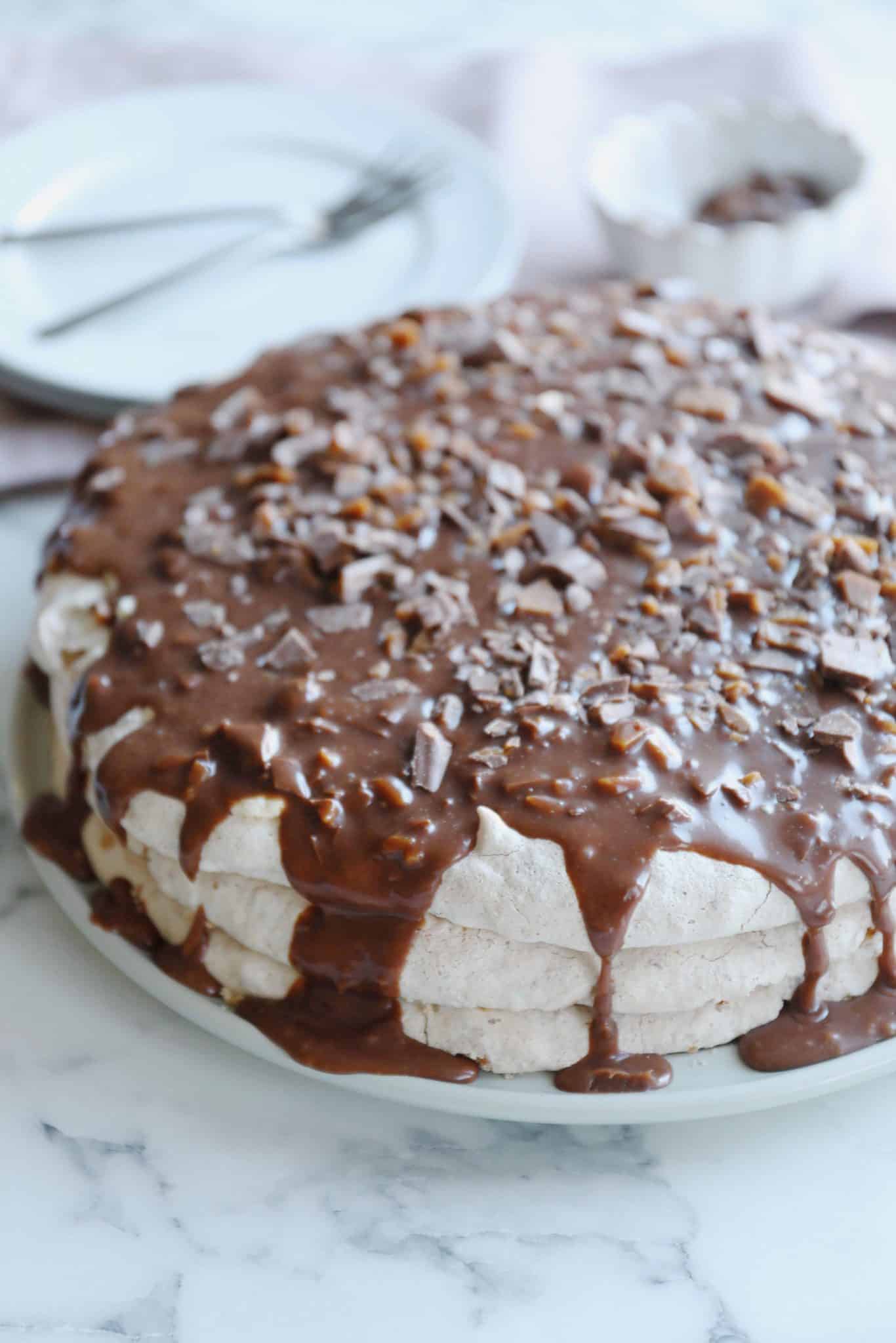 Daim Tart - Daim Cake with Almond Bases and Ganache