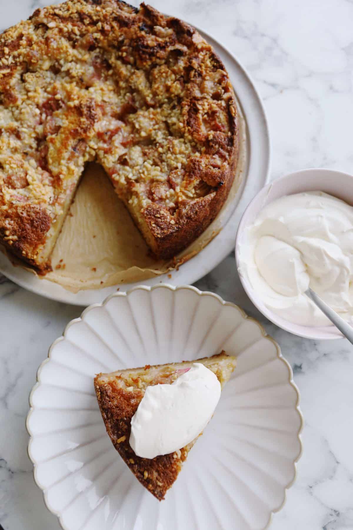 Ricottakage med rabarber - Kage med ricotta og rabarber